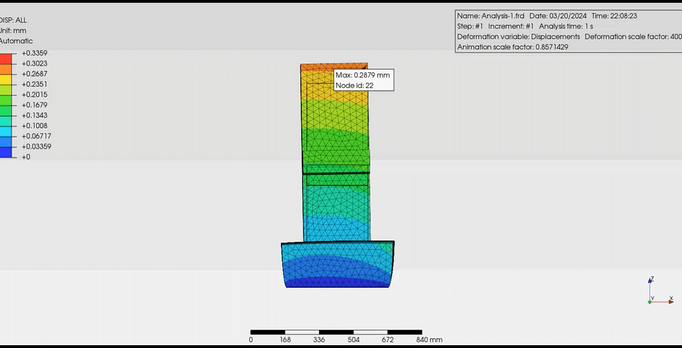 【PrePoMax】熱構造解析で熱変位を見る｜物理・プログラミング・Python、Web制作・自己啓発