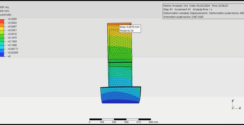 【PrePoMax】熱構造解析で熱変位を見る｜物理・プログラミング・Python、Web制作・自己啓発