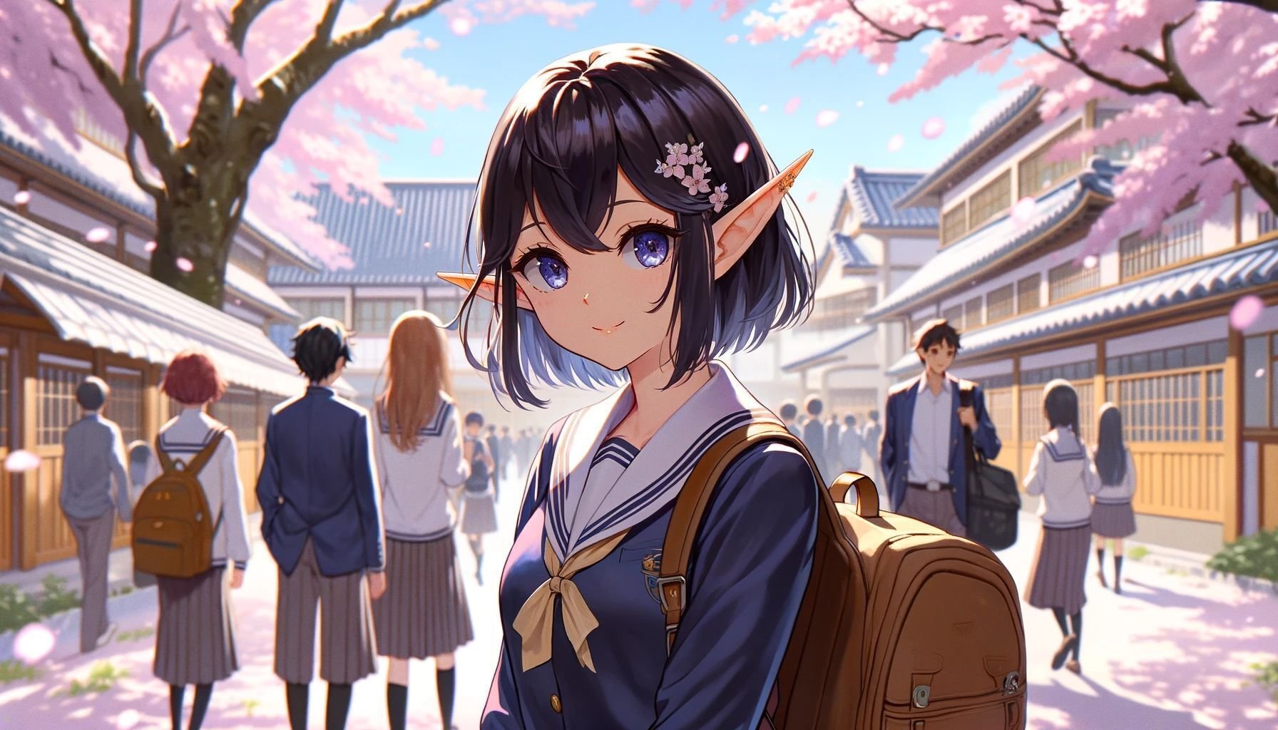 【イラスト】転生してきてJKライフを満喫するエルフちゃんたち｜Koji Doi