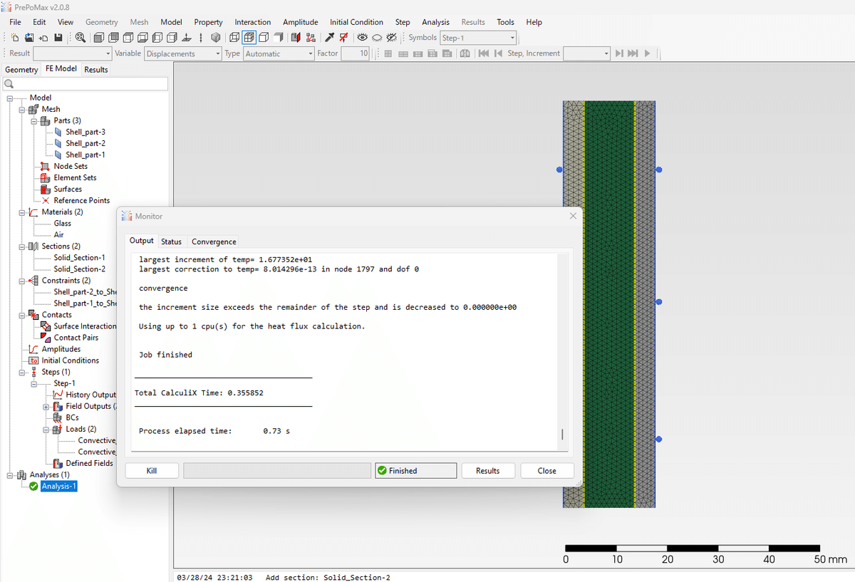 【PrePoMax】2次元の熱構造解析｜物理・プログラミング・Python、Web制作・自己啓発