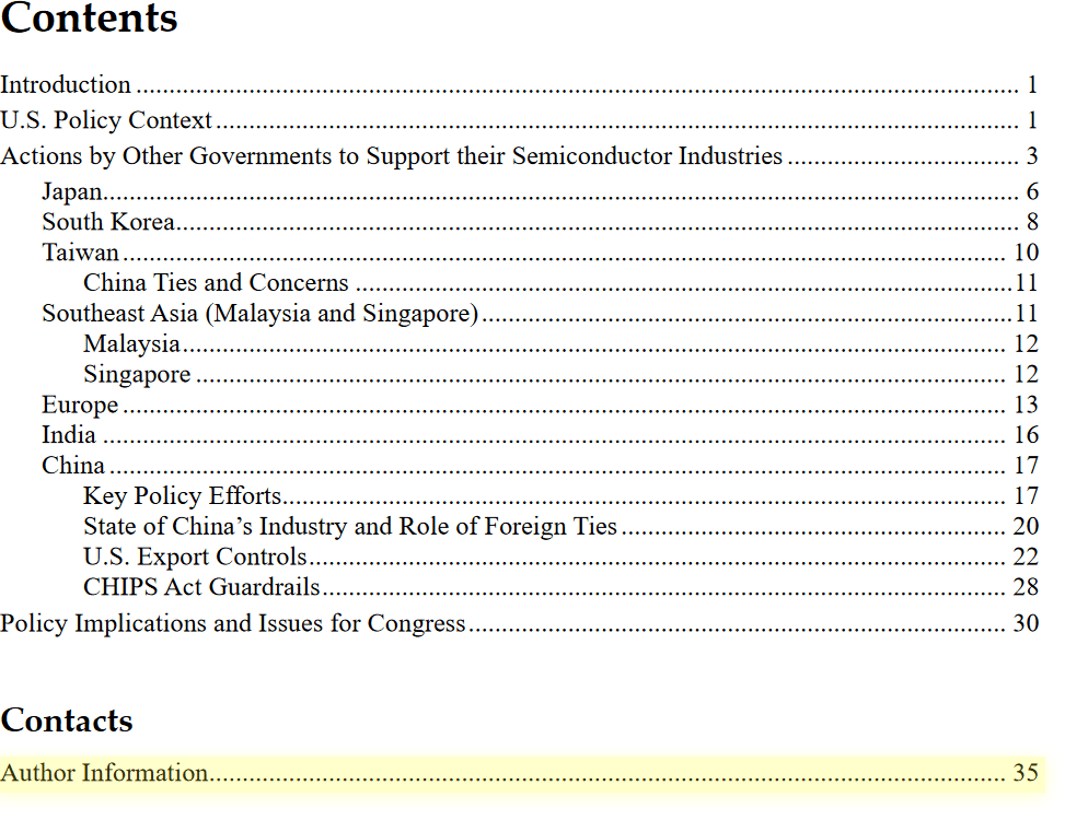 Semiconductors and the CHIPS Act: TheGlobal Context, CRS, Sep. 28, 2023.｜Afternoon Tea For You