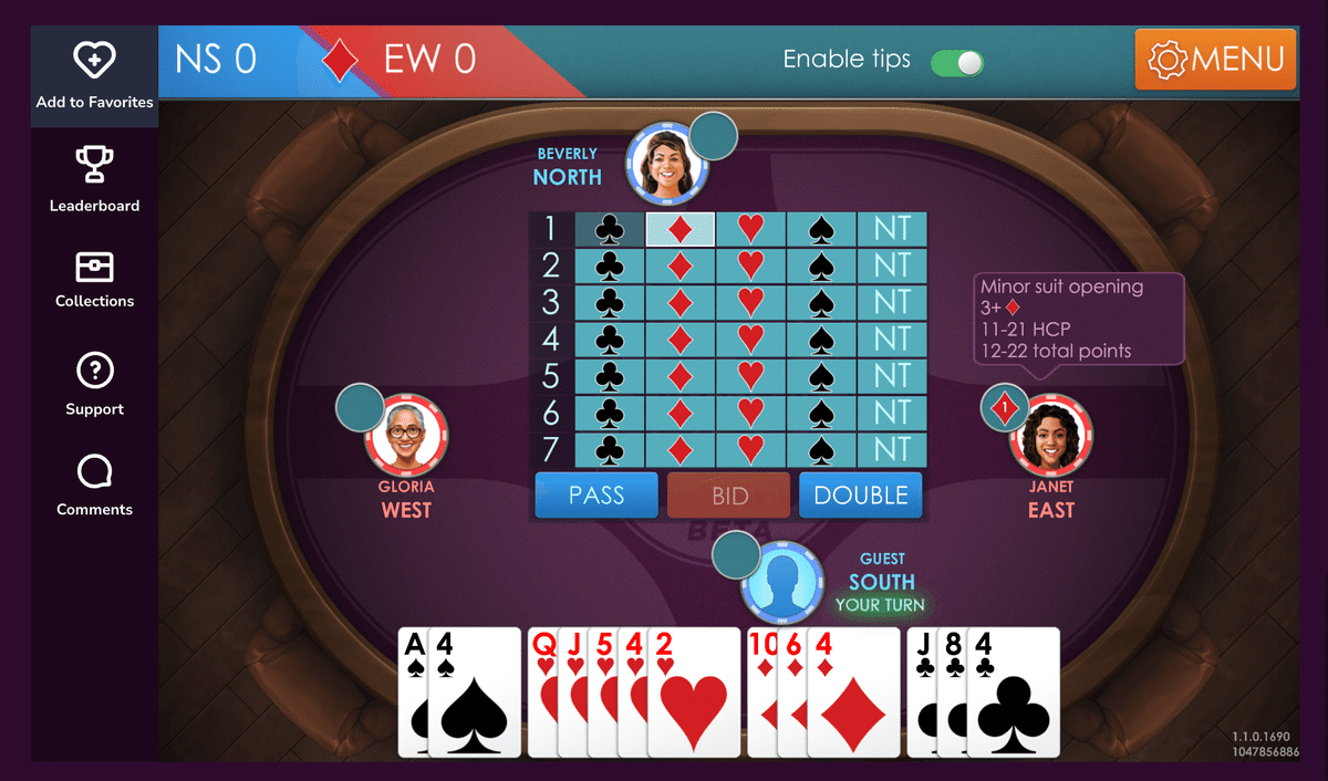 （小ネタ）Arkadium社の無料ブリッジゲーム「Advanced Bridge」｜コントラクトブリッジやってるシオノ