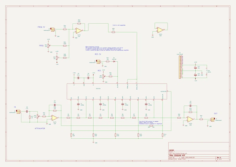 $11 SSI2140 VCF - DIY Eurorack Modular Synthesizer｜HAGIWO/ハギヲ