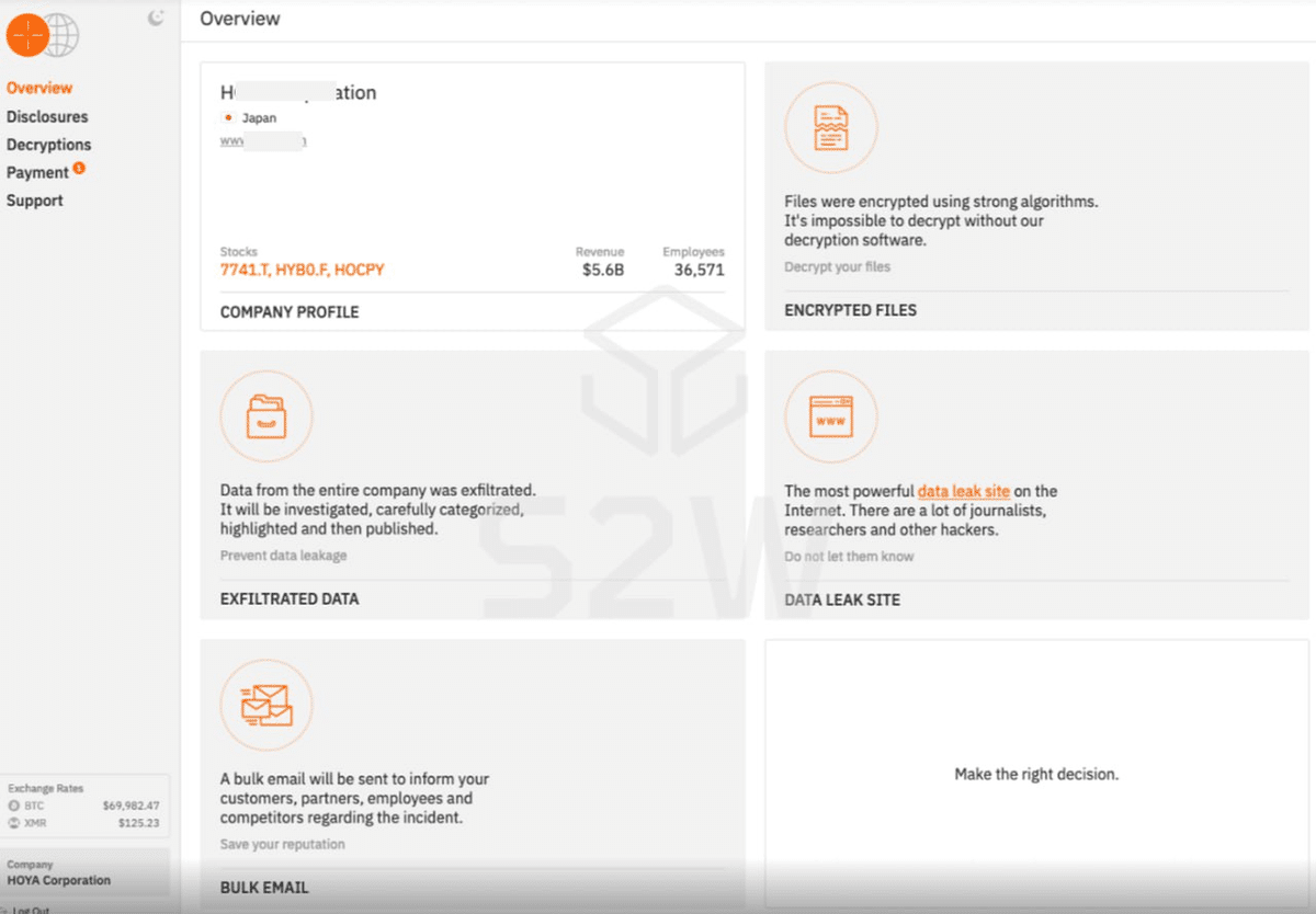 （速報）HOYA、ランサムウェア被害か｜Darkpedia: サイバー犯罪のダークトレンド