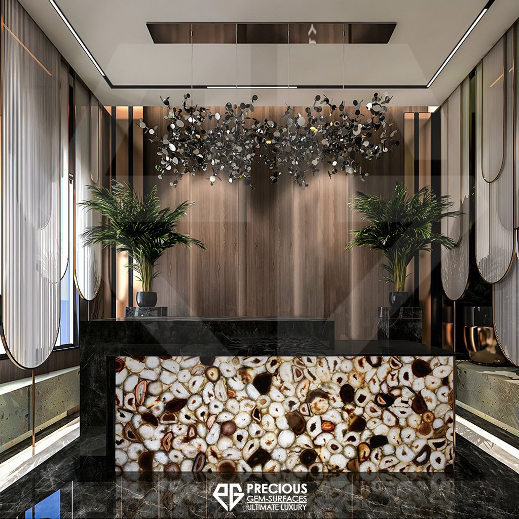 Exclusive Black Agate Gemstone Slabs For Interior Decor From Precious ...