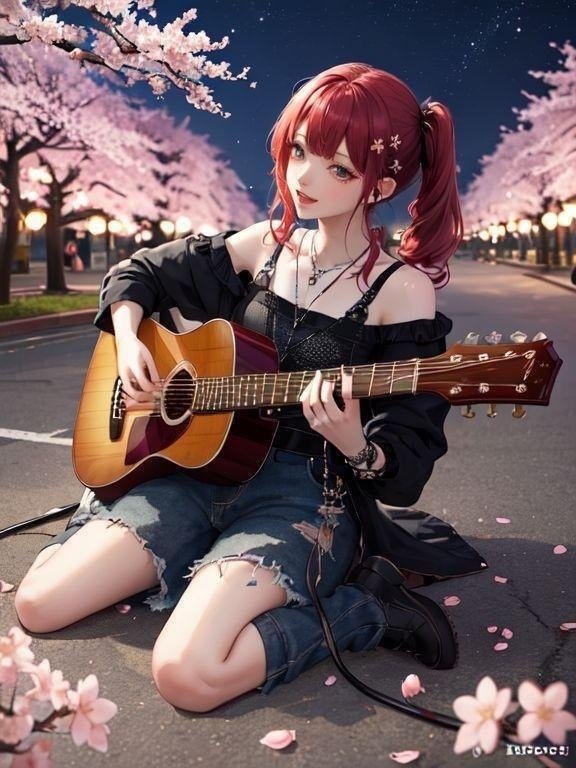 イラストから歌詞【春とギター】｜rira