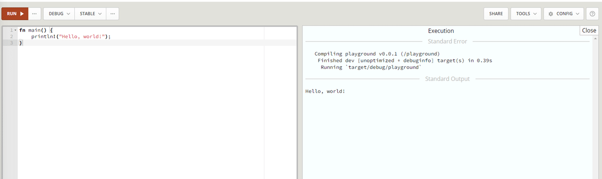 Rust Playgroundの使い方と注意点について｜webdrawer
