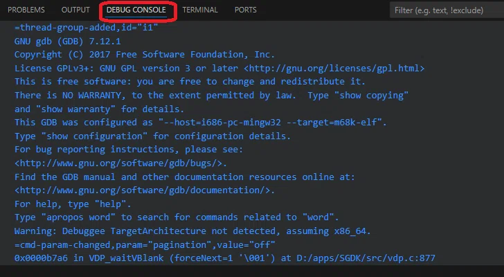 SGDK学習メモ:No.5、kprintf()について、Visual Studio Code+GNUデバッガ(GDB)環境構築手順覚え書き｜かねだ