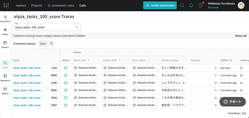Weave と Elyza-tasks-100 で ローカルLLMを評価する｜npaka