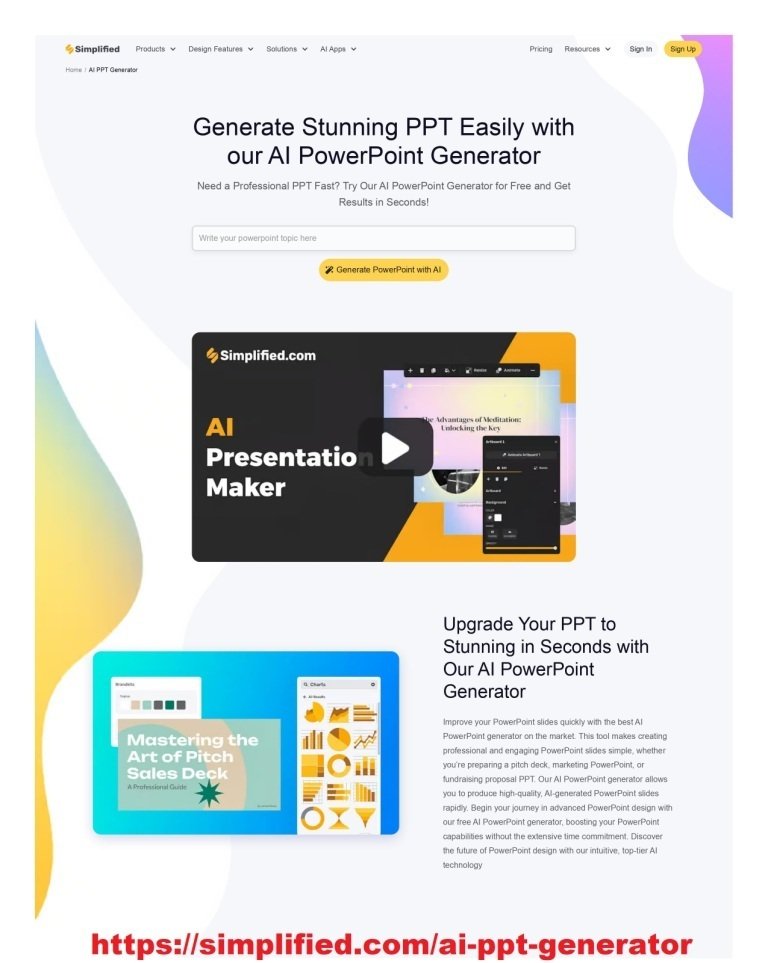 Effortless Presentation Creation: AI PowerPoint Generator by Simplified ...