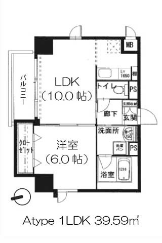 北西東の3面に窓。隣室の無い独立角部屋│プライマリィK 1LDK 39.59㎡｜バッカス不動産代表 下園
