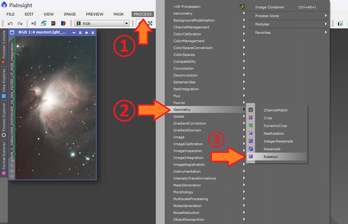 【Rotation】PixInsightで画像を回転｜ゴンカネ