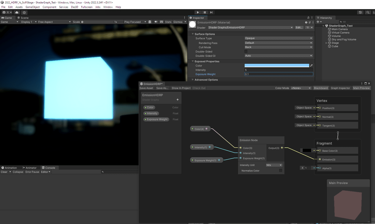 Shader Graph の Emission Node を使って、発光させたい。【Unity HDRP】｜RabbitChestTech ...