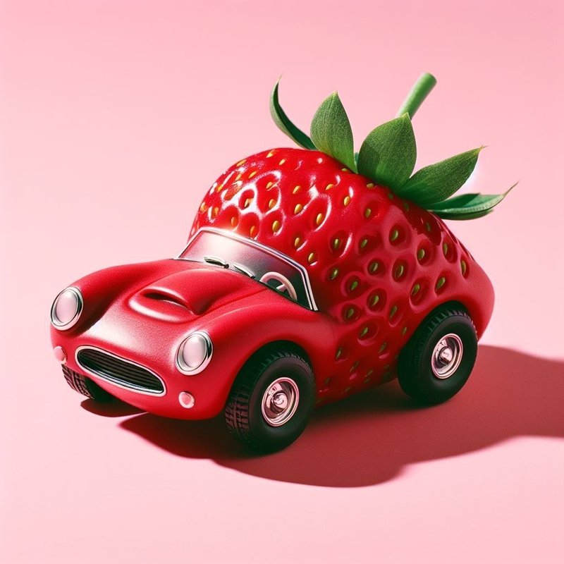 いちご de くるま @Bing＋プロンプト｜茜町春彦