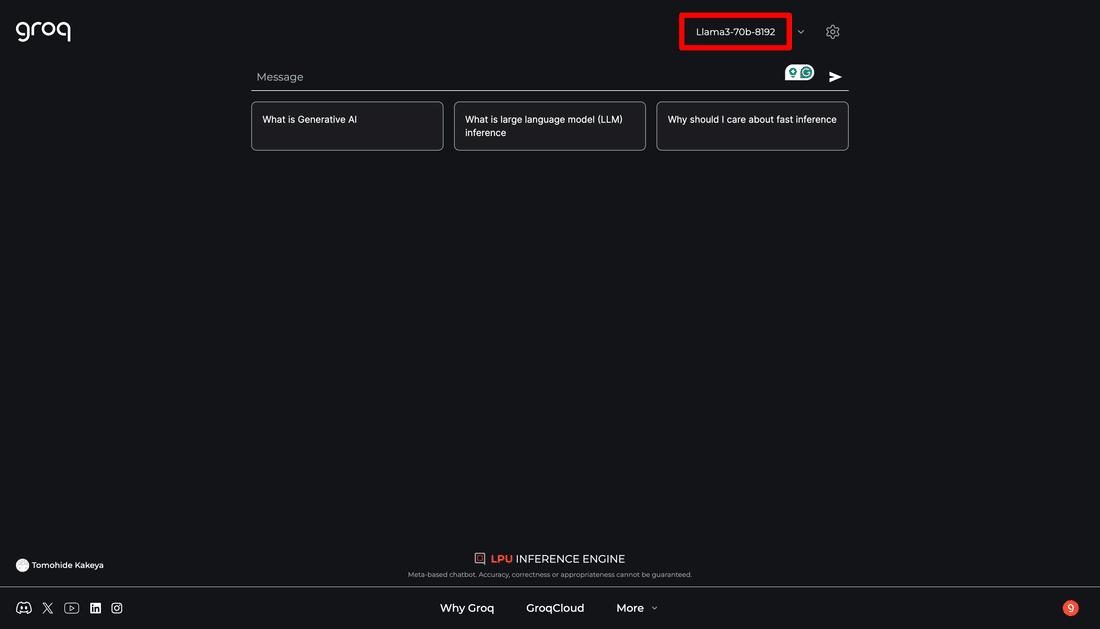 Groqの超高速環境でMetaの最新LLM「Llama 3」を試してみる｜掛谷知秀