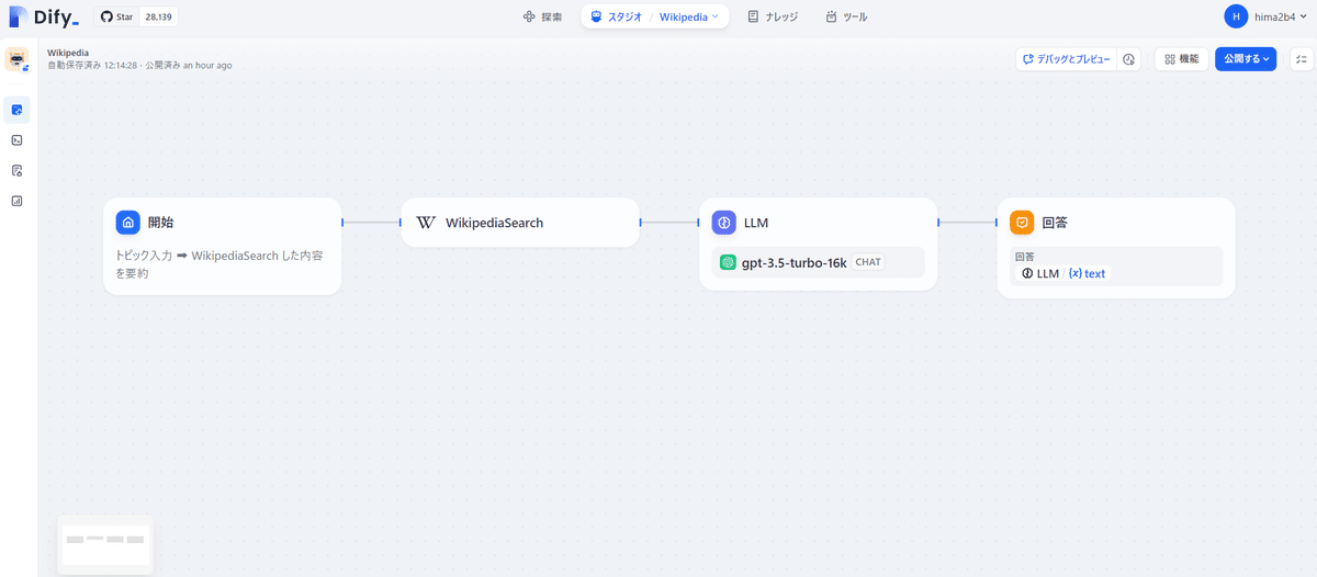 Dify やってみた｜hima2b4