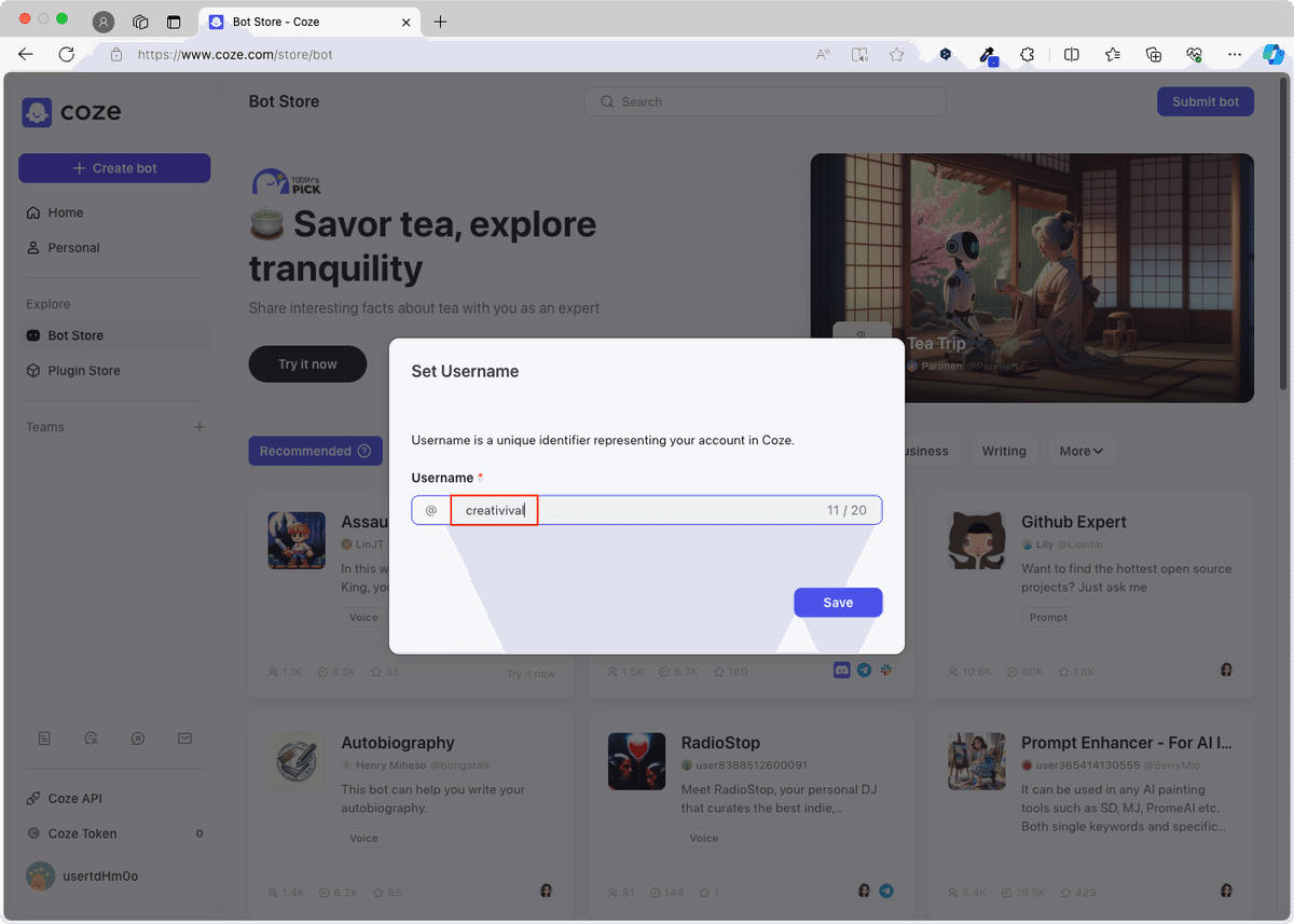[無料][生成AI]共感型カウンセラーボットを作成する - Coze編｜creativival