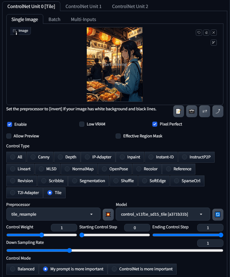 ControlNet『Tile』使い方｜特徴と活用をstable diffusion初心者向けに解説｜mimi@AIart