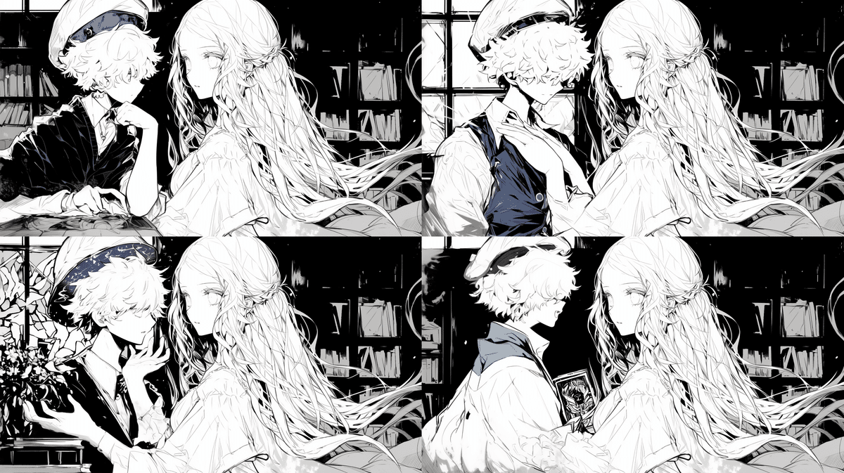 Midjourney漫画ワザ:複数キャラをリファレンスして絡ませるコツ｜yachimat@AI漫画