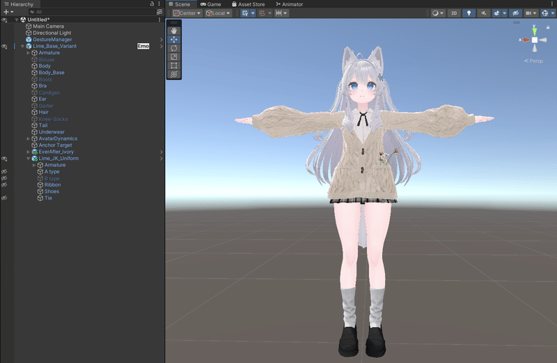[VRChat]Unityによるアバター改変① 下準備～衣装着替え時のポイント編｜かこ