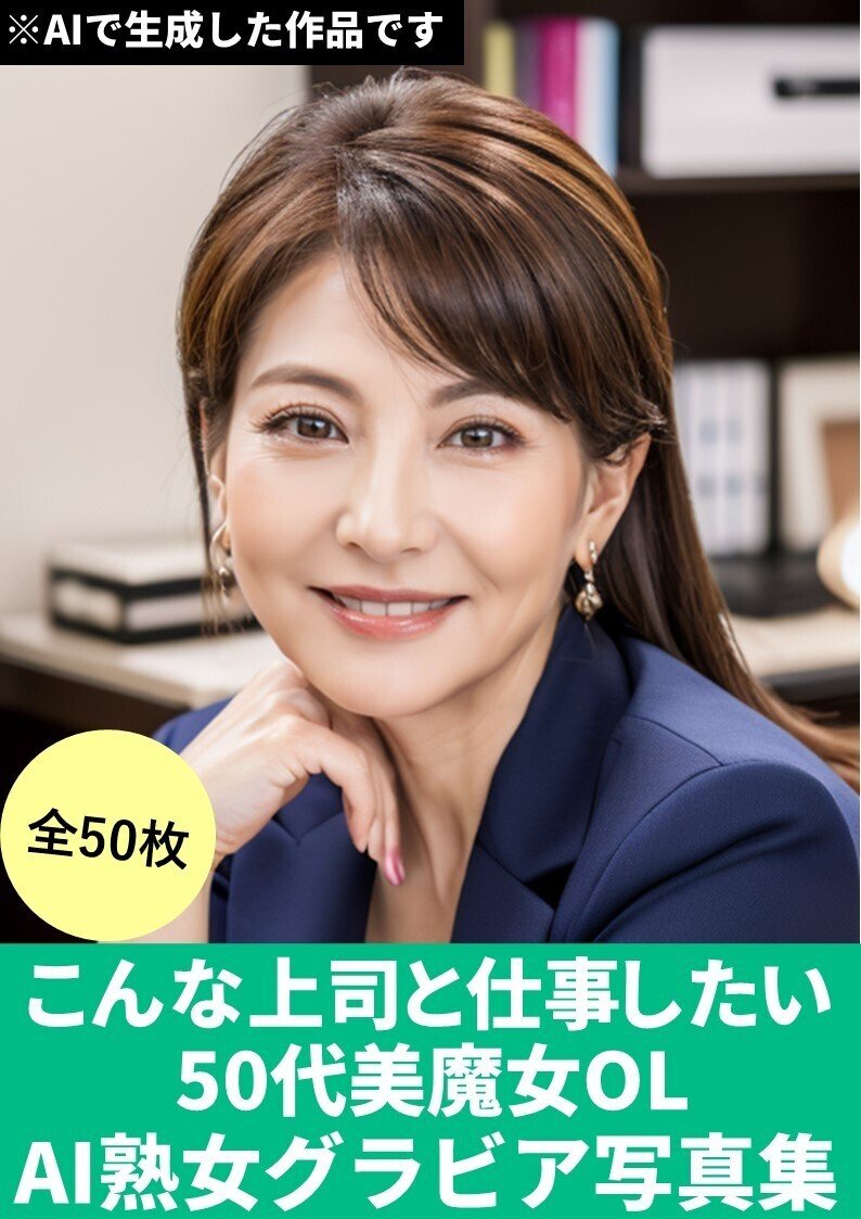 こんな上司と仕事したい【50代美魔女OL】AI熟女グラビア写真集(50枚)「呪文(プロンプト)付き」｜AI熟女ハンター
