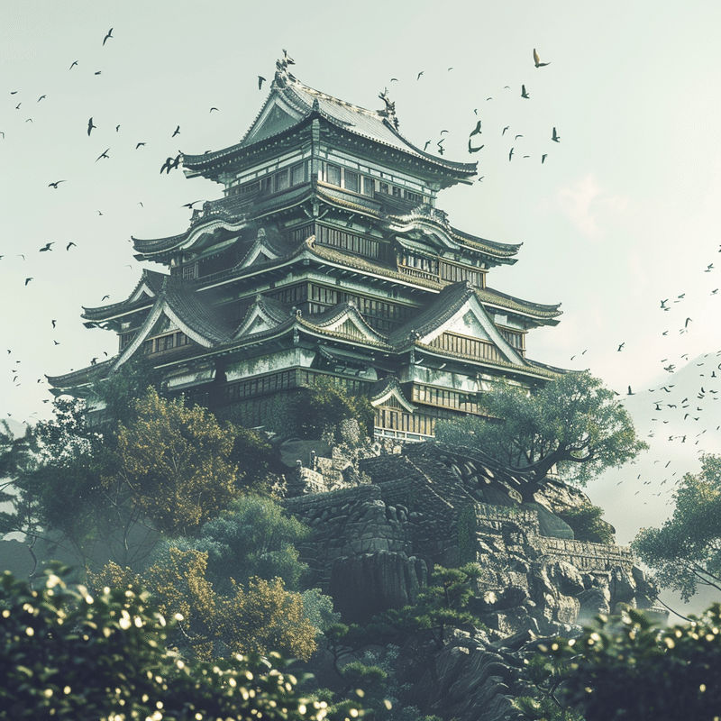 【日記#61】第7回没集＜日本の城画像（Midjourney）編＞｜自称AI3DCG研究者