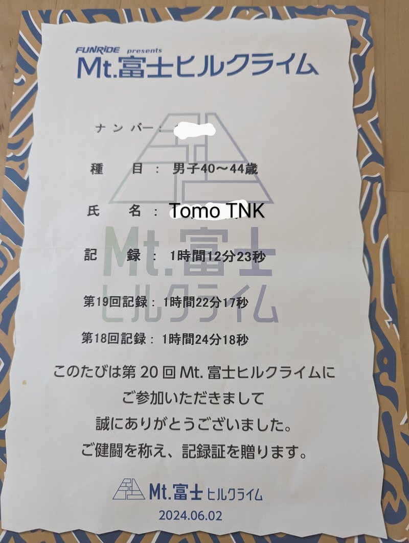 富士ヒル2024｜Tomo TNK