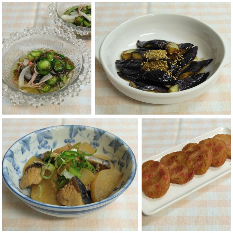 ぶり大根、茄子炒めなどで夕食｜ume