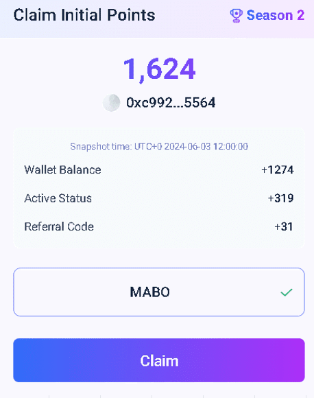 Rabby Wallet シーズン2のポイント取得｜mabomabo