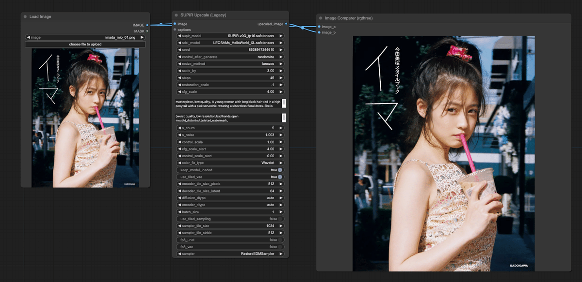 【ComfyUI】 SUPIRで画像を高解像度化してみる｜アイドリ | AI-Driven Lab