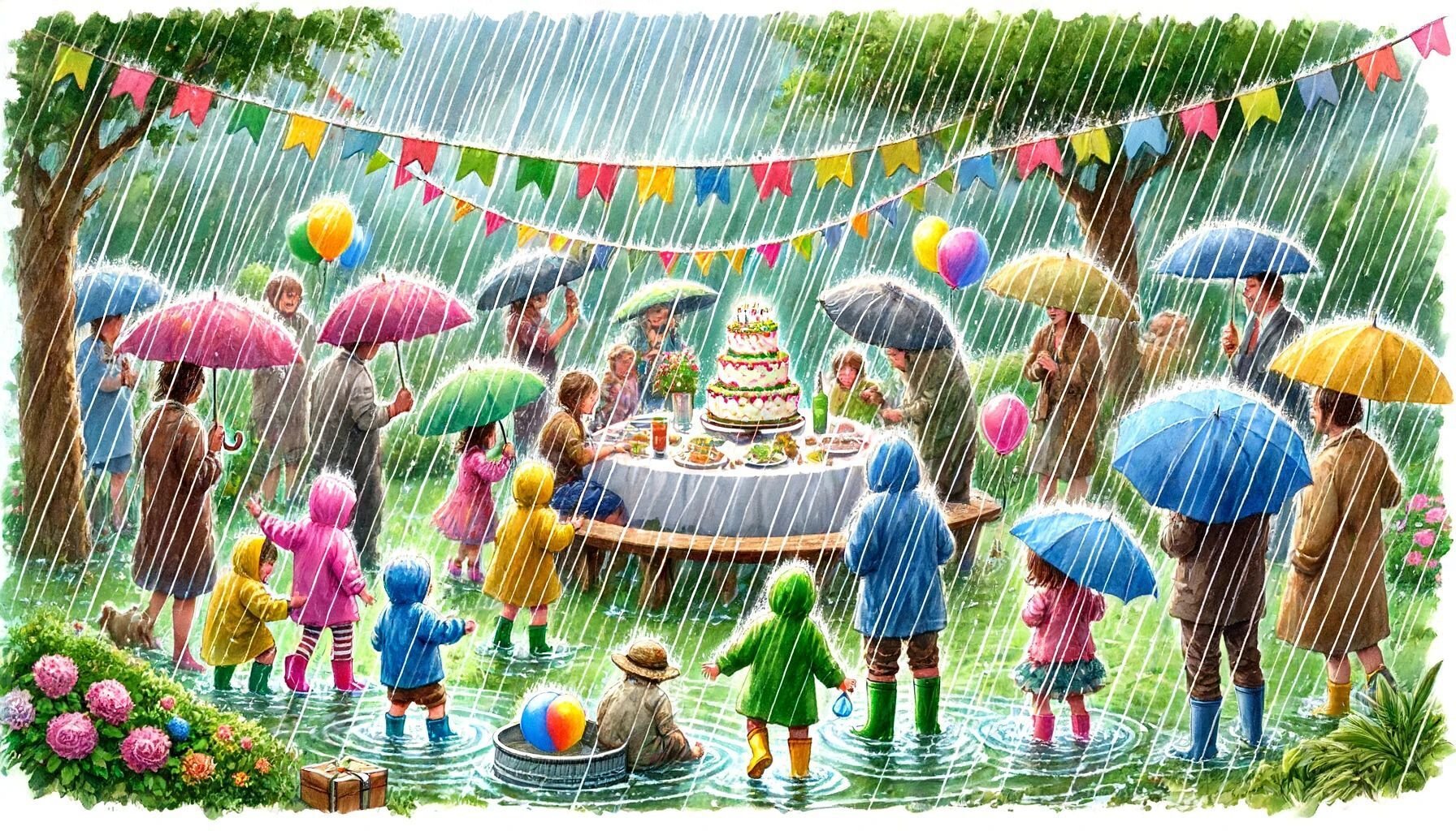 【イラスト】♪ハッピーバースデー梅～雨｜Koji Doi｜AIエンジニア｜webライター｜バイオ系ライター・アナリスト