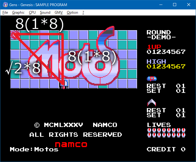 SGDK学習メモ:No.9、三角関数とテーブル化を学習してみる｜かねだ
