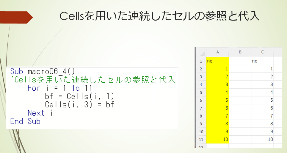VBA入門-6/連続したセルの参照と代入｜rock204