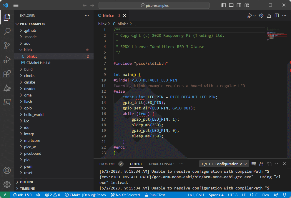 3.サンプルプログラム実行確認-Raspberry Pi Pico Windows C言語プログラミング入門｜MasahideYamada