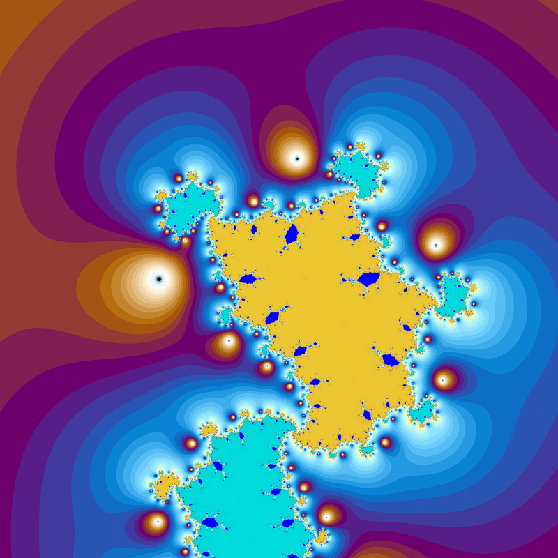 今週のフラクタル45 (cz^3/(z^2+z+0.12)+2i)｜108Hassium