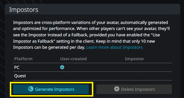 [VRChat] Impostor 生成のススメ｜ゆうげ
