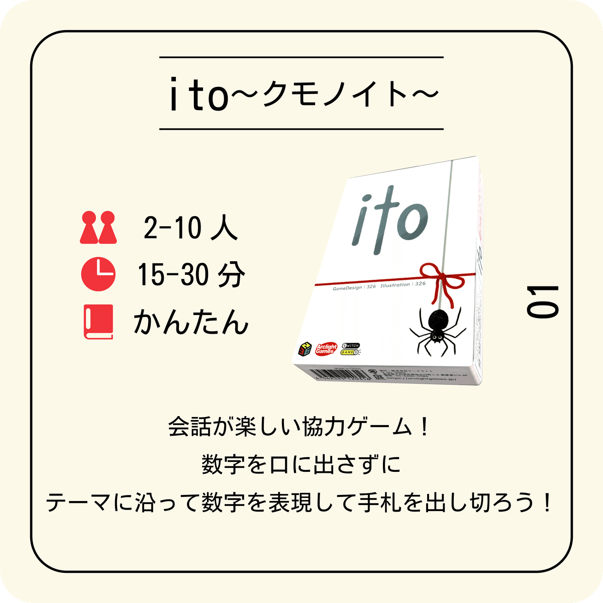 【ボードゲーム】わかりやすいルール説明『ito』のスライド解説｜Rulette（ルーレット）〜最速でわかるボードゲームサイト〜
