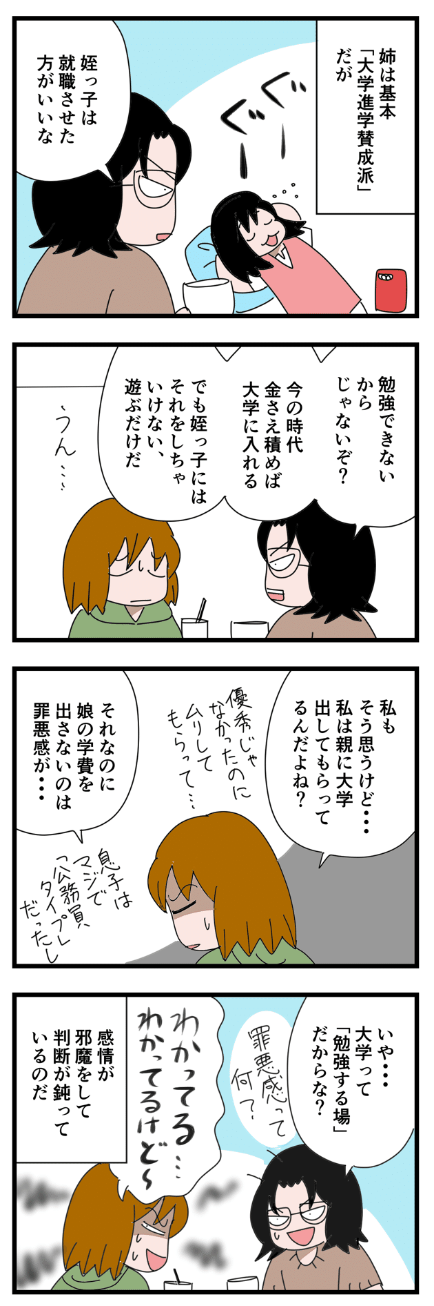 娘を大学に行かせない罪悪感が拭えない｜いちこ