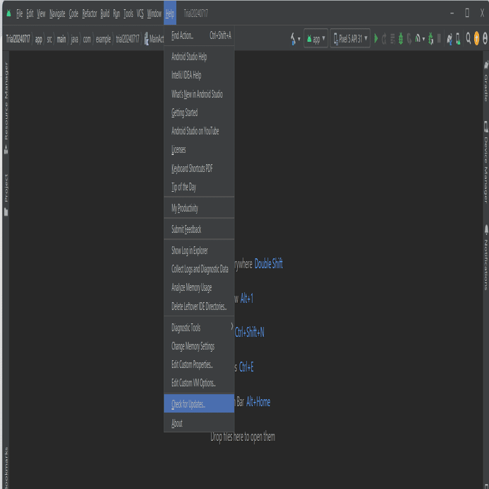 Android Studioのアップデート version Giraffeからversion Koala｜りおん