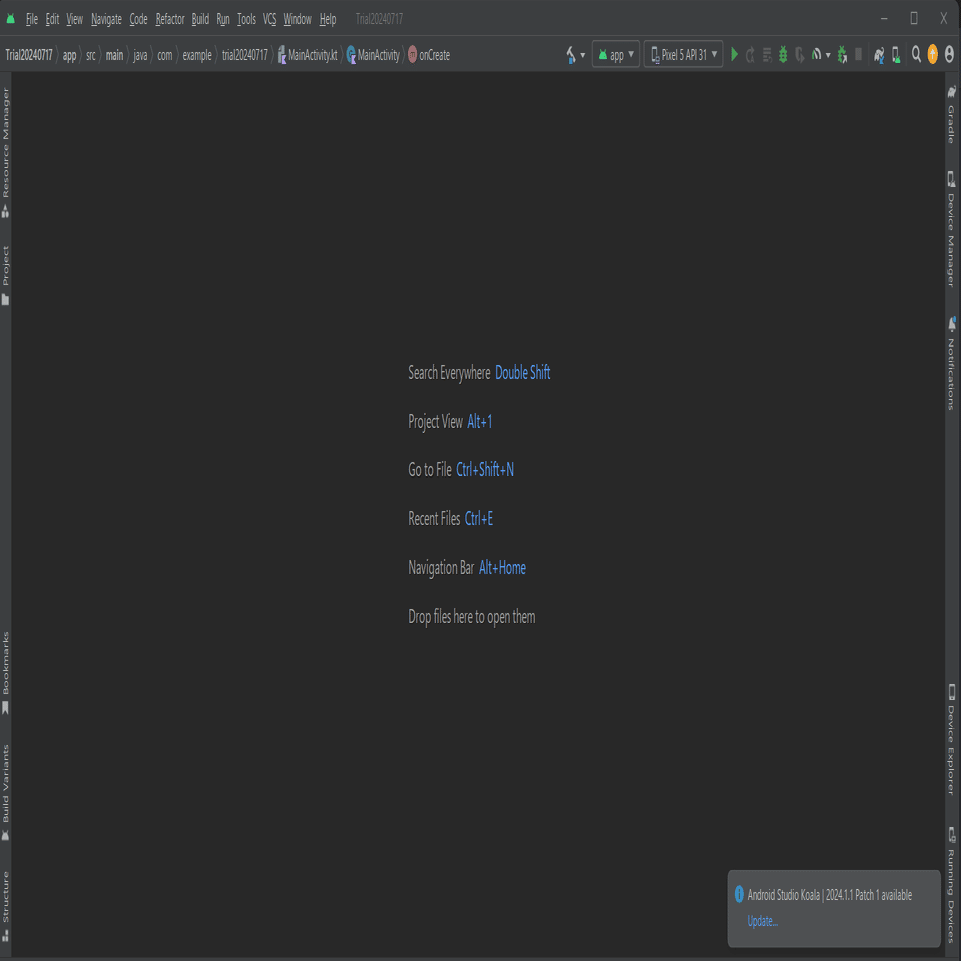 Android Studioのアップデート version Giraffeからversion Koala｜りおん