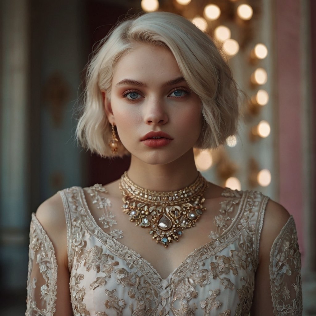 明るい髪色のボブヘアーのヒロインのDALL-EとMidjourneyとLeonard AIの解釈の比較｜Trgr / カラストラガラ