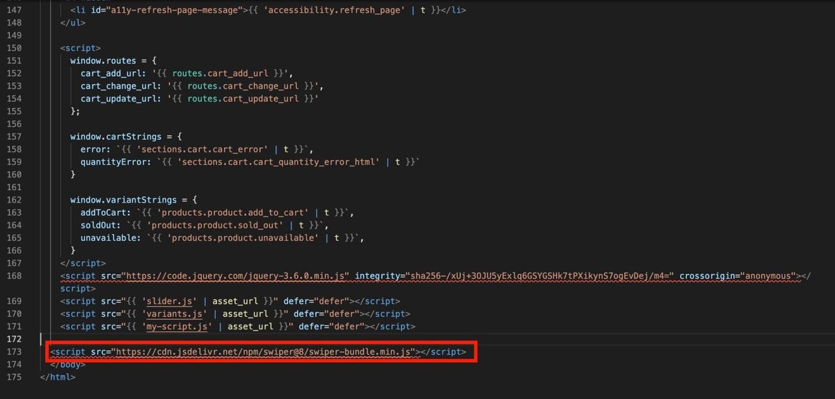 【shopify】ループスライドショーを作る方法(複数設置対応・swiper使用)｜はまの｜shopify構築/運用｜WEB解析士