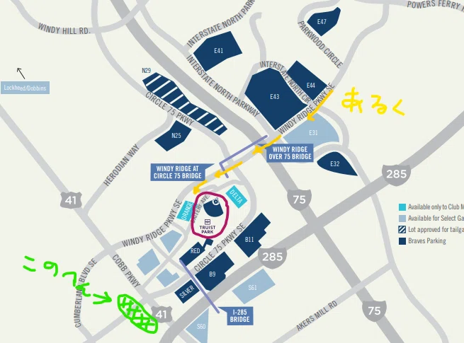 野球場の駐車場｜Truist Park｜noteen