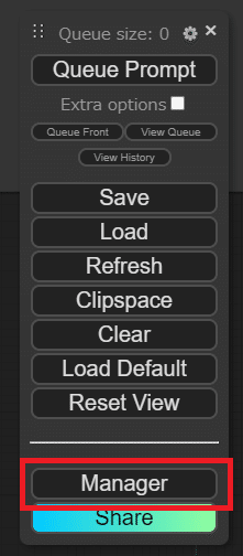 ComfyUI-Managerを入れるメモ｜おれっち