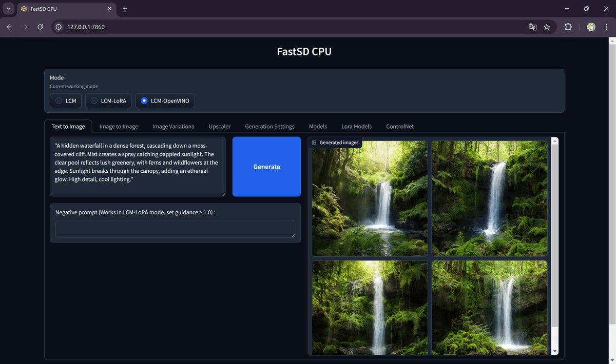 【グラボなしで1秒画像生成】Stable Diffusionの高速版FastSD CPUで遊んでみた｜ちびすけ