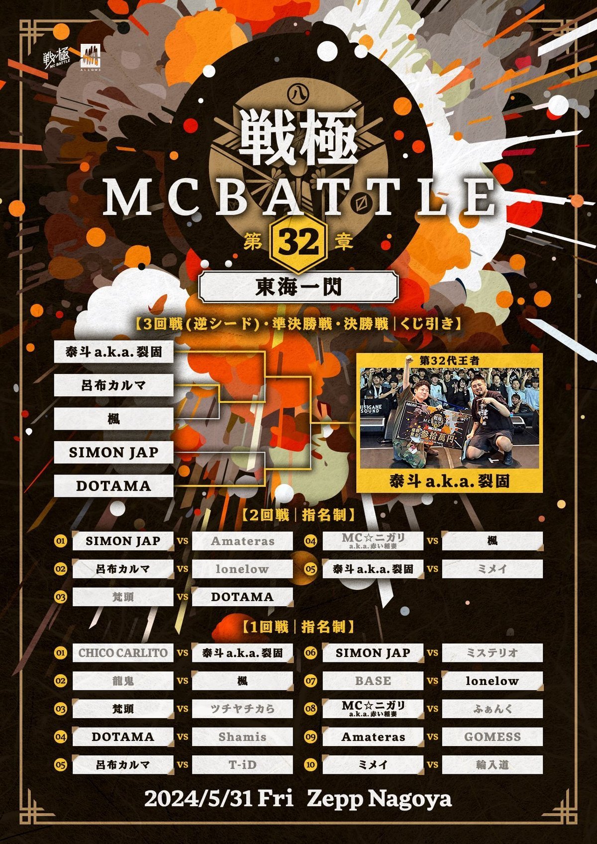 戦極MC BATTLE 歴代王者・トーナメント結果｜onoyu_hiphop