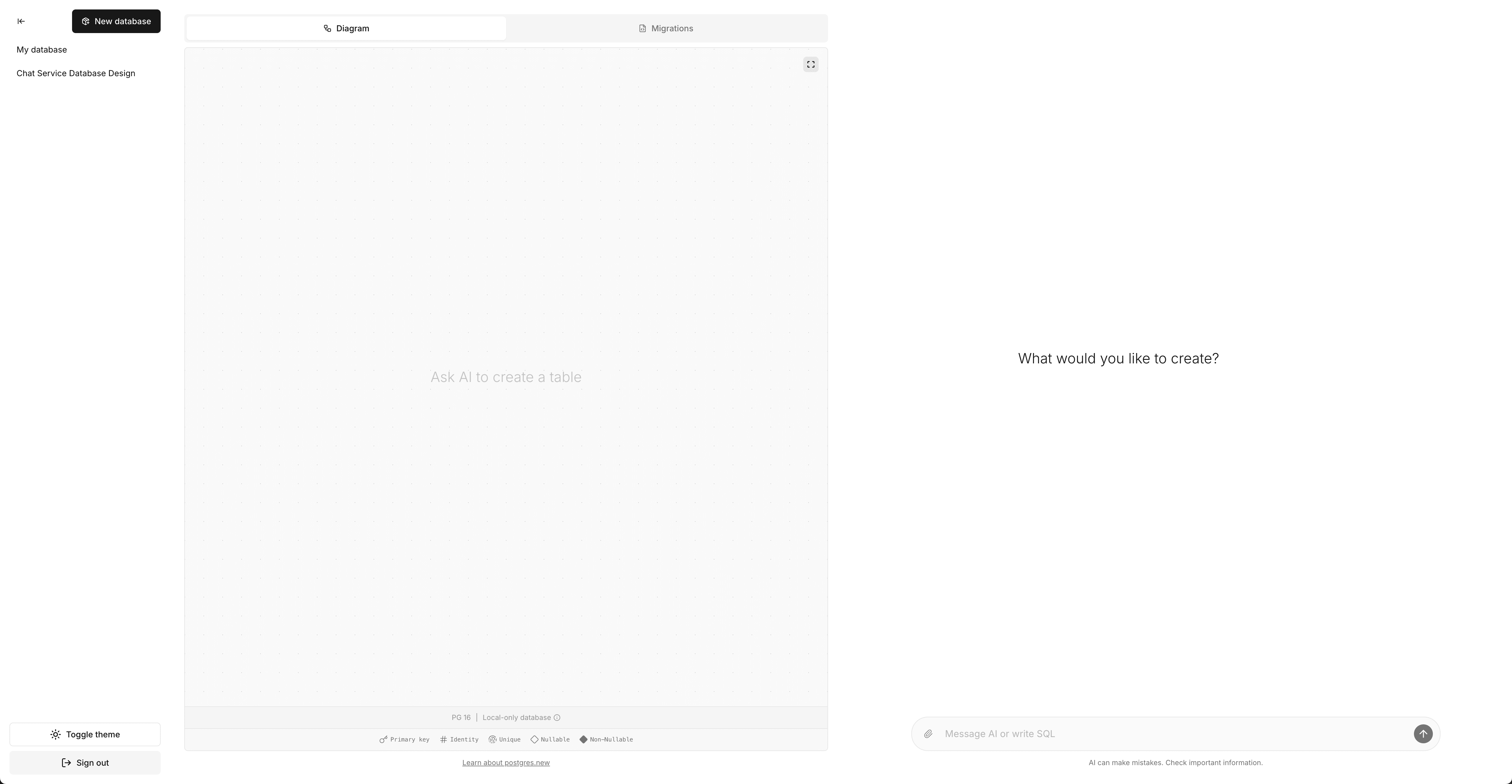 AI interface を持つ In-browser Posgres, postgres.new を試す｜Takashi Nakagawa