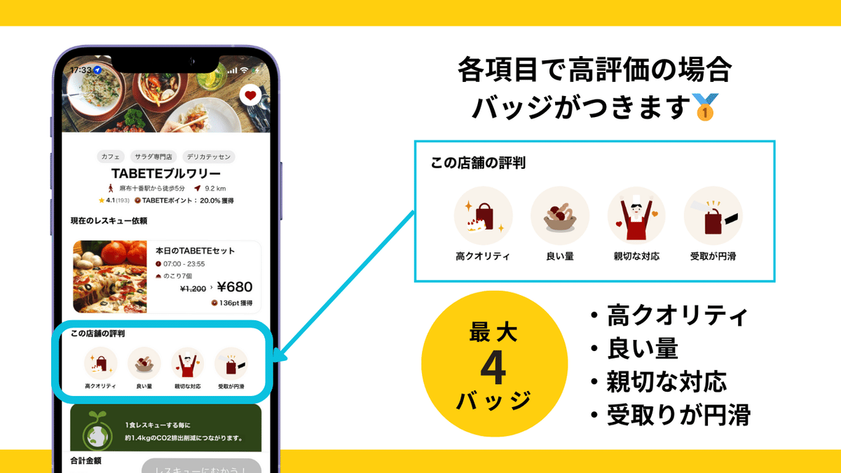 【TABETEアップデート】待望の「店舗レビュー評価」と「店舗バッジ」がリリース🎉🎉｜TABETE(公式)