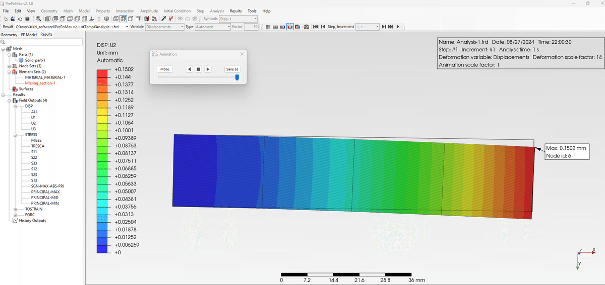 【計算力学固体2級】Salomeで分割数指定しメッシュ作成。PrePoMaxで構造解析｜物理・プログラミング・Python、Web制作・自己啓発